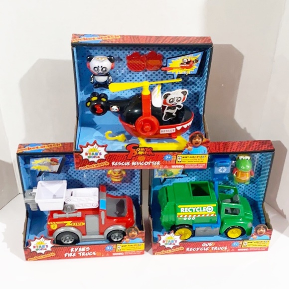 Ryan’s World | Toys | Ryans World Helicoptertruck Fire Truck Set | Poshmark
